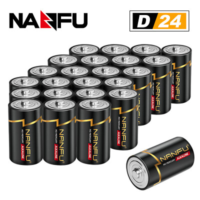 NANFU Alkaline D Cell Batteries, Long Lasting Performance 24 Count ...
