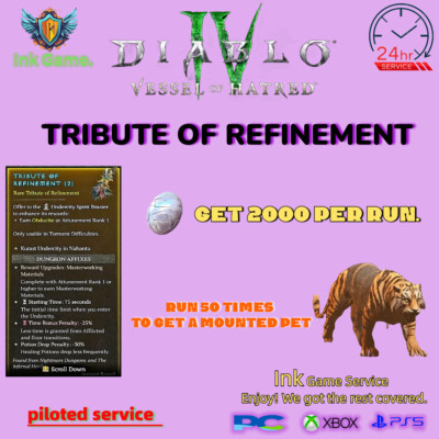 🔥DIABLO 4 SEASON Kurast Undercity (Tribute of Refinement) 2000 Obducite ...