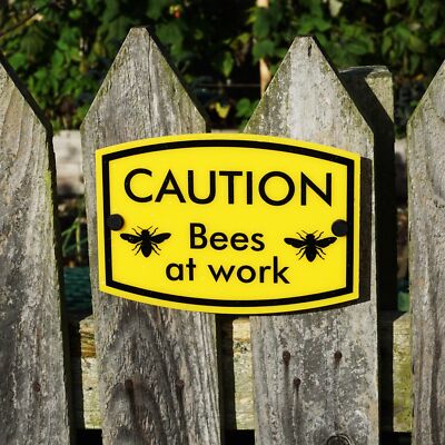 Beekeeping Warning Sign Bees at Work Hive Protection Supplies Gift ...