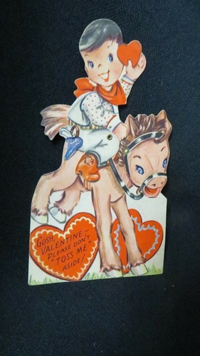Vintage RODEO & Cowboy Valentine Card c, 1940s | eBay