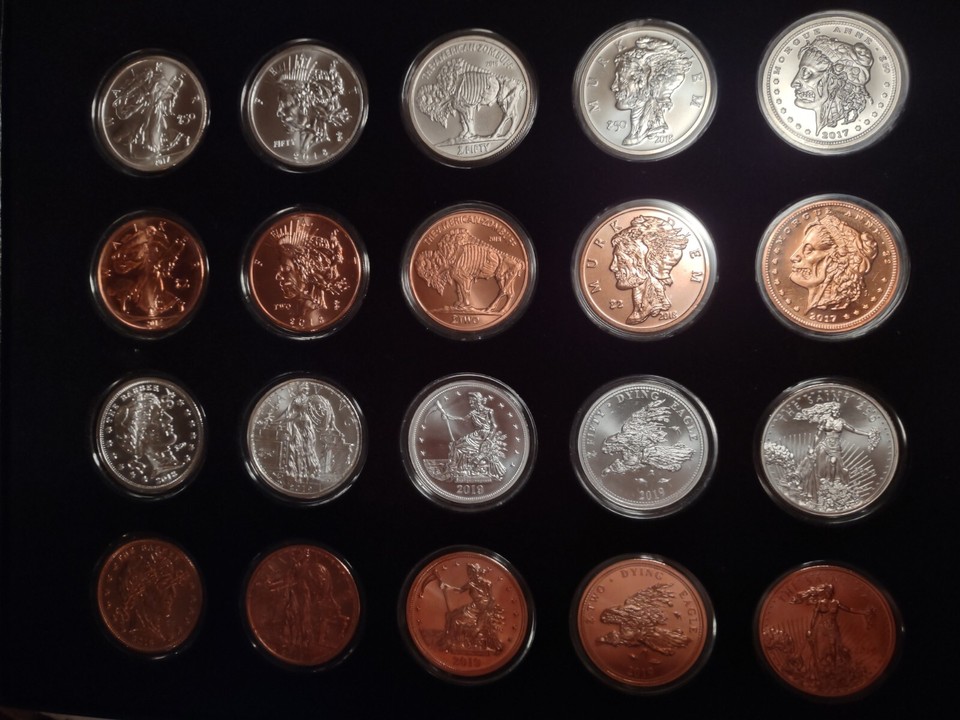 20 ROUNDS ZOMBUCKS PROVIDENT METALS COMPLETE SET 1OZ 999 SILVER COPPER ...
