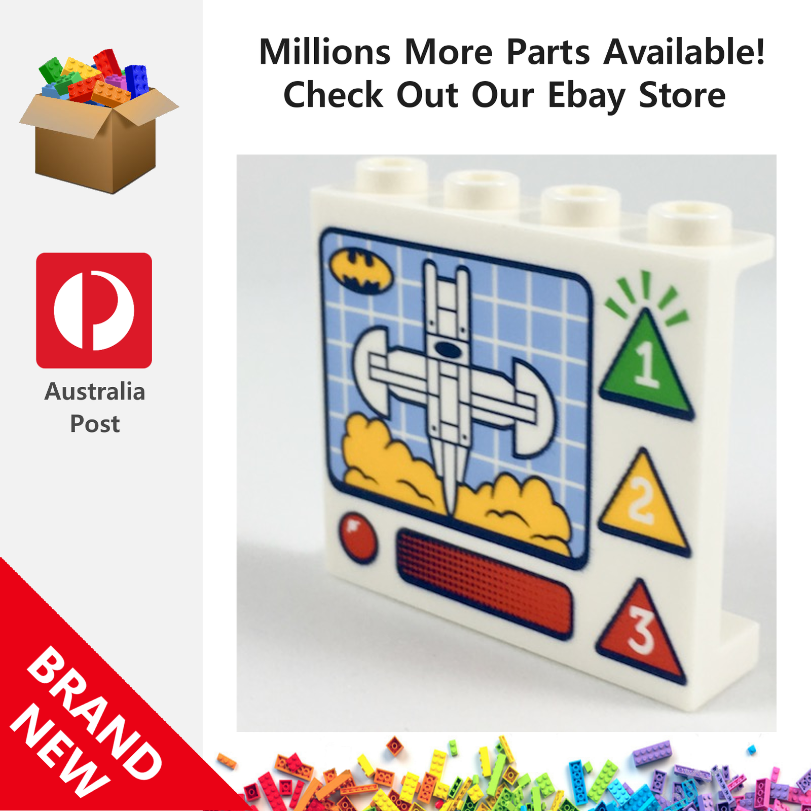 Genuine LEGO™ White Panel 1 x 4 x 3 with Side Supports - Hollow 60581 ...