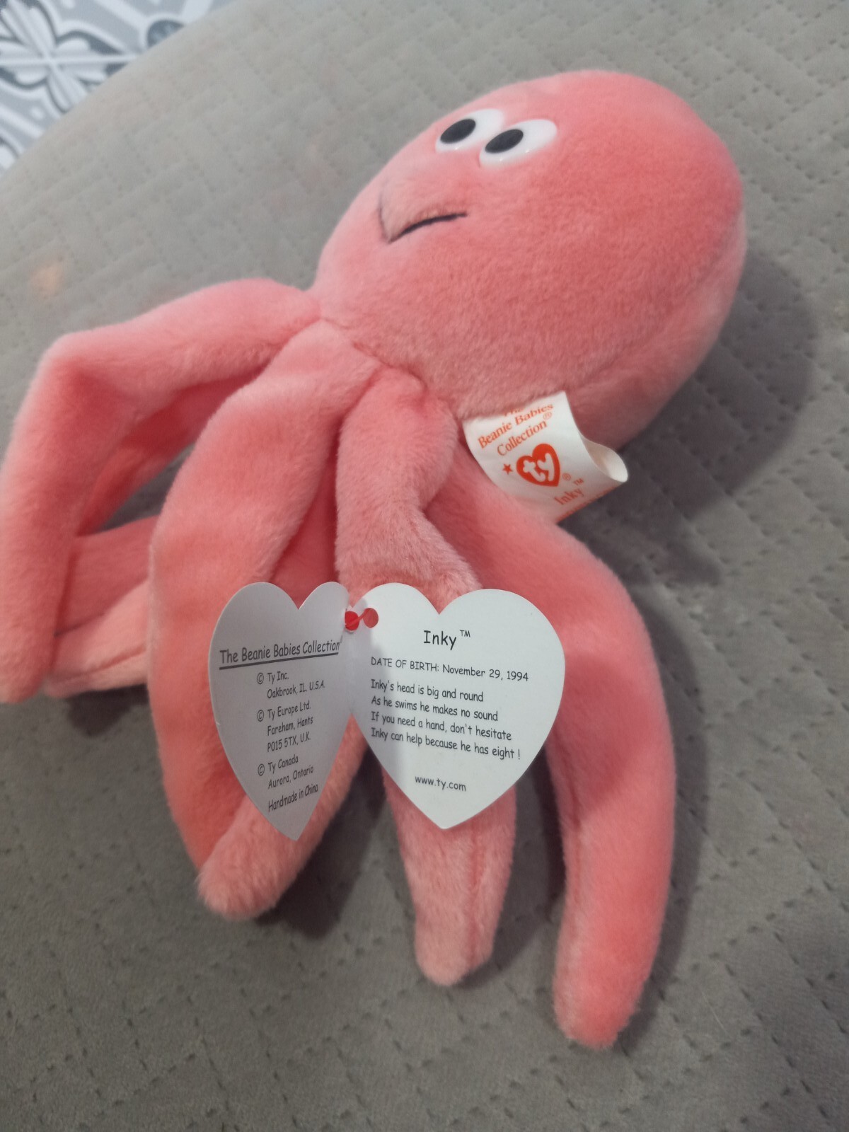 Inky The Octopus Ty Beanie Baby rare PINK edition 8421040285| eBay