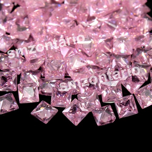Natural Pink Sapphire Calibrated 4 mm Princess Shape Loose Gemstone 10 ...