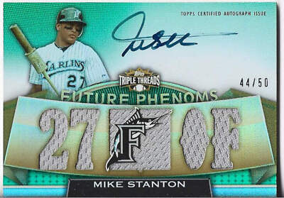 Mike Stanton 2011 Topps Triple Threads Autographed Relic Card 44/50 ...