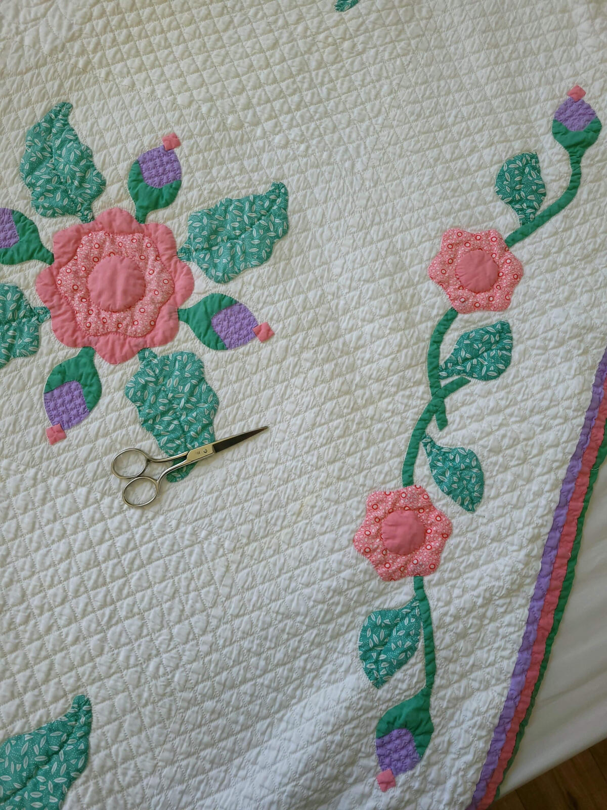 Amazing Showstopper Vintage QUILT 1934 Applique 86x69 Elizabeth Hawley ...