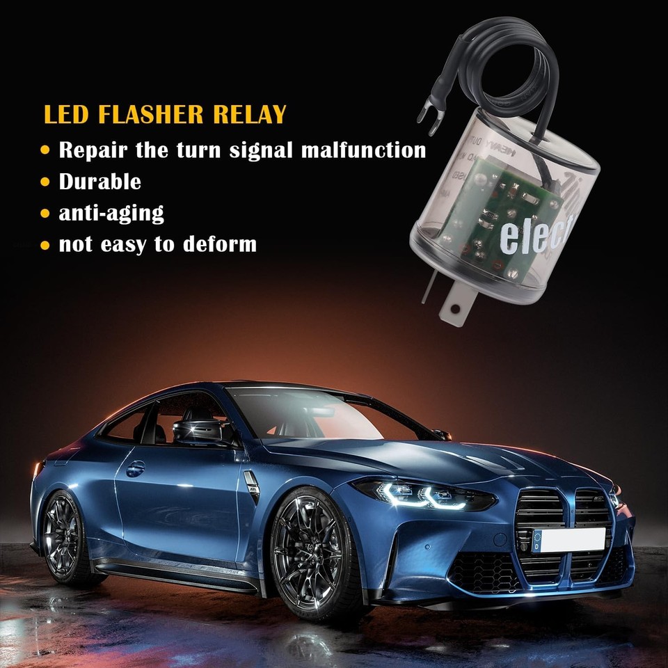 2PCS Flasher Relay for LED Turn Signal with Ground Wire,12V 2 Pin | eBay