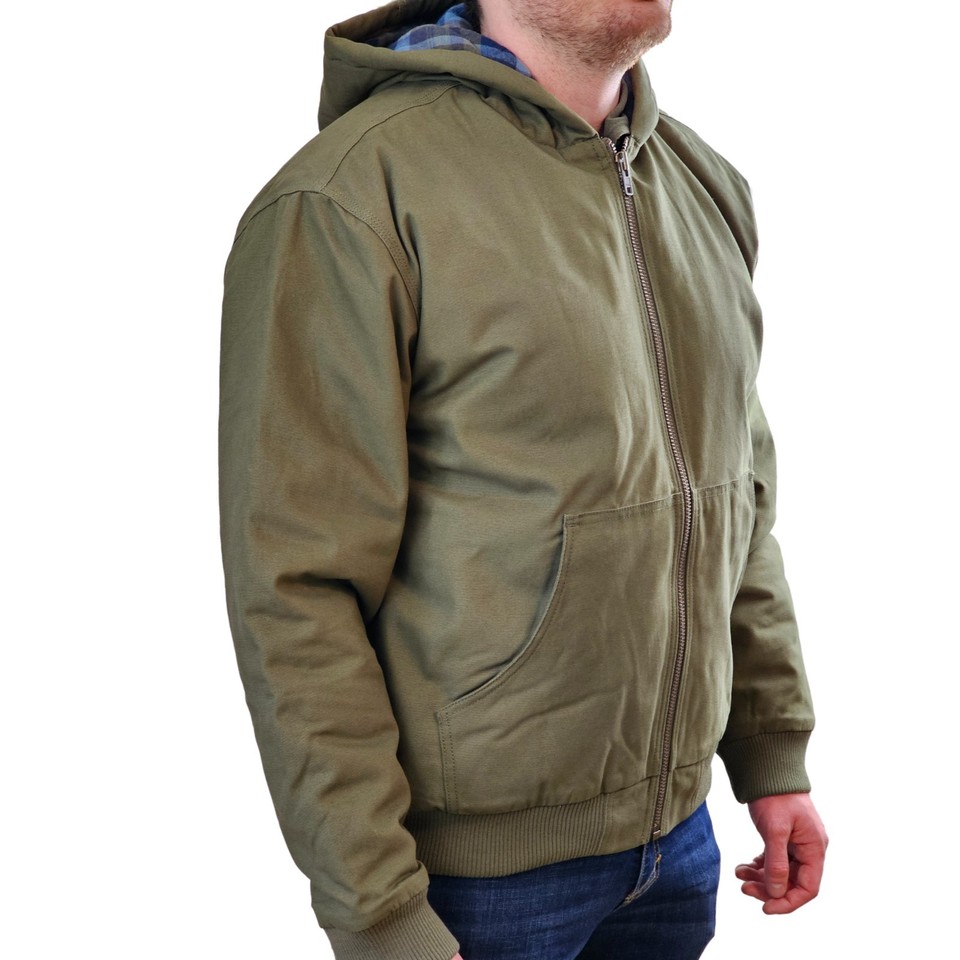 Woolrich Men's Cotton Canvas Hooded Jacket Lined Full Zip | eBay