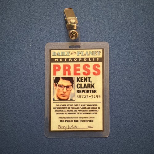 Superman Clark Kent Pass Daily Planet ID Badge Cosplay Prop Costume ...