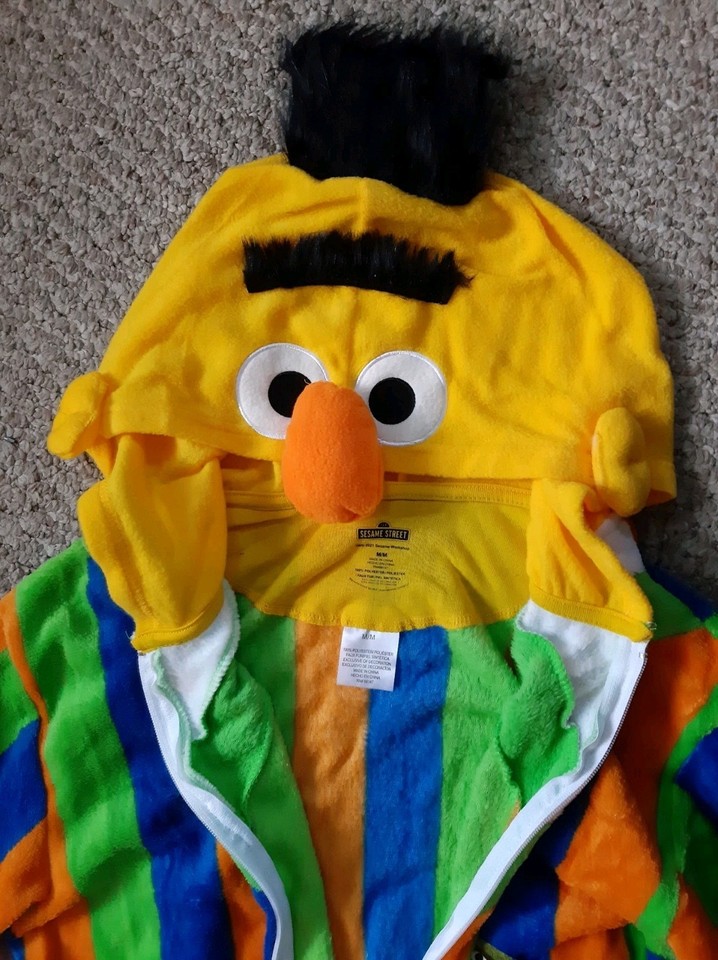 Sesame Street Bert Halloween Costume Adult Unisex Union Suit Sleepwear ...