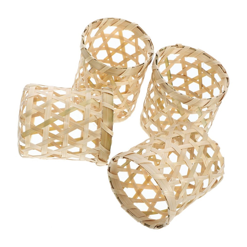 4 Pcs Woven Flowerpot Protectors Bamboo Holders Arrangement Sleeves ...