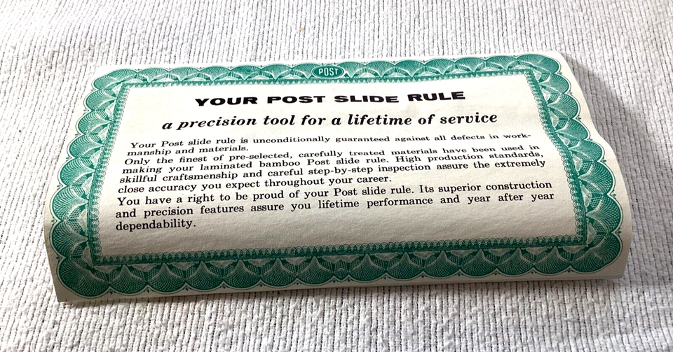 Frederick Post Slide Rule #1460 Versalog Hemmi Bamboo Japan Sheath Box ...