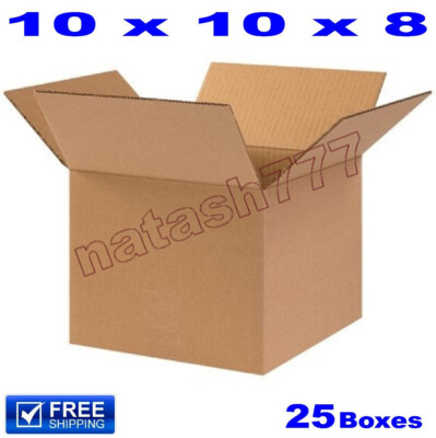 25 - 10x10x8 Cardboard Boxes 32-ECT Mailing Packing Shipping Corrugated ...