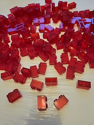 NEW LEGO 20X TRANS-RED BRICK 1X2 W/O PIN #35743. | eBay