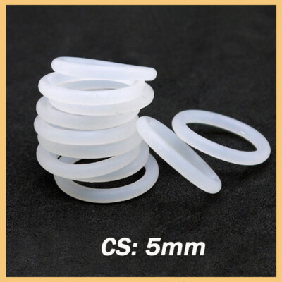 Food Grade O-Ring 5mm Cross Section Clear Silicone Rubber O Rings OD ...