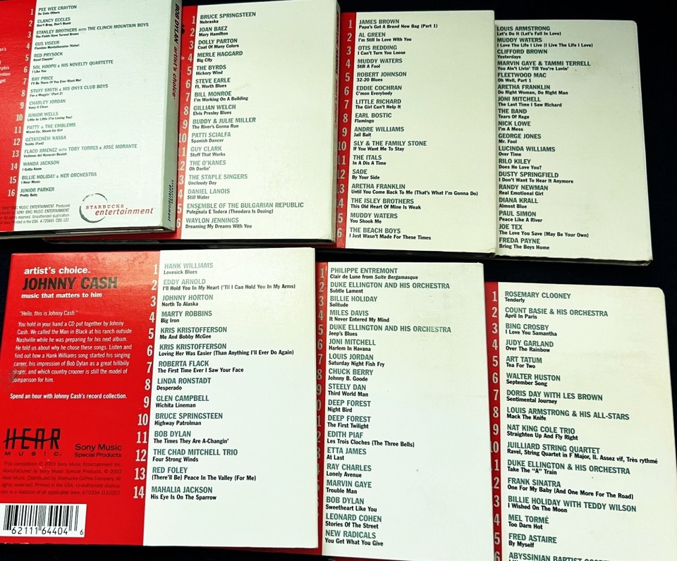 7 Artist's Choice CDs Dylan Joni Rolling Stones Emmylou CASH Costello ...