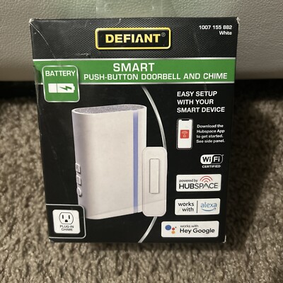 Defiant Smart Wireless Wi-Fi Doorbell & Chime Works With Alexa & Google ...