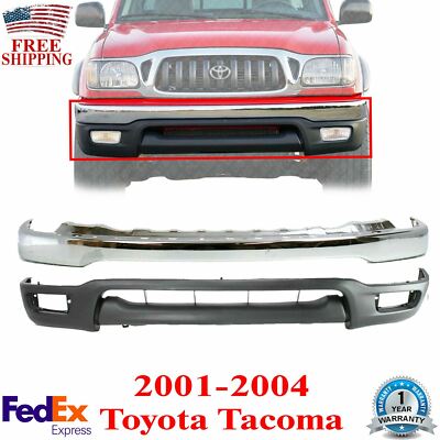 Front Bumper Chrome Steel Face Bar Lower Valance Kit for 2001-2004 ...