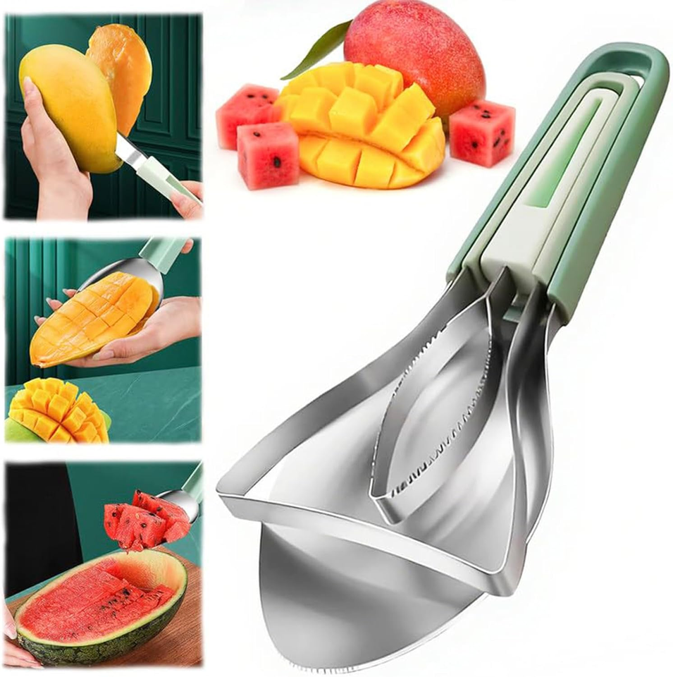 Mango Slicer, Peeler & Pit Remover Tool, 3-In-1 Watermelon Cutter Tool ...