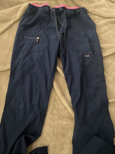Koi Lite Peace Scrub Pants Womens Petite XS Drawstring Stretch Navy ...