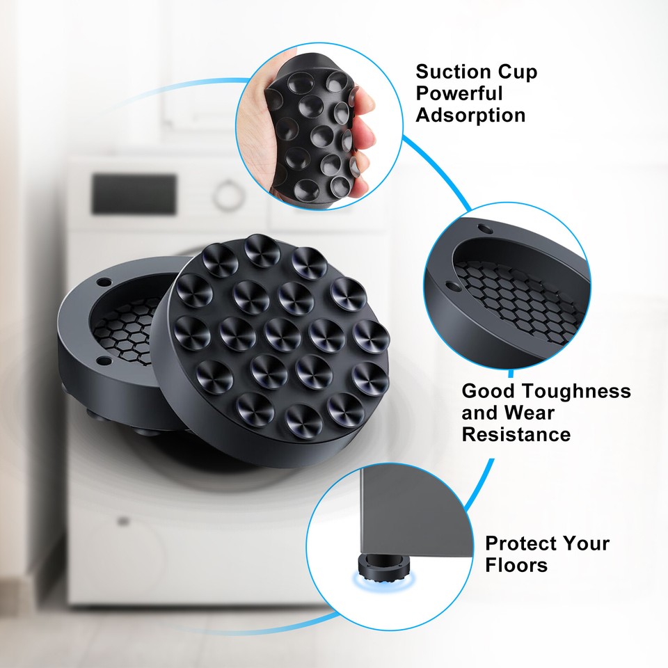 4Pcs Anti Vibration Washing Machine Mats Support Anti-Slip Rubber Feet ...
