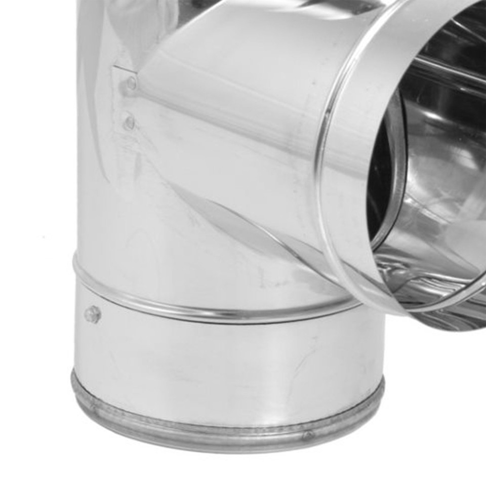 DuraVent DuraBlack Stainless Steel Single Wall Pipe Tee, 6" Diameter ...