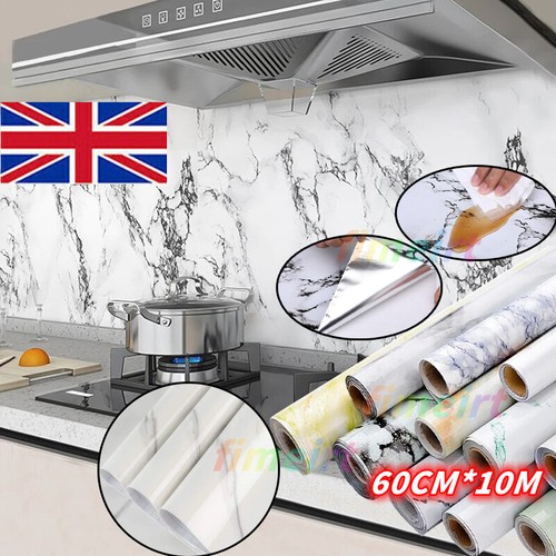 10m Self Adhesive Kitchen Stickers Worktop Covering Vinyl Wrap Cupboard ...