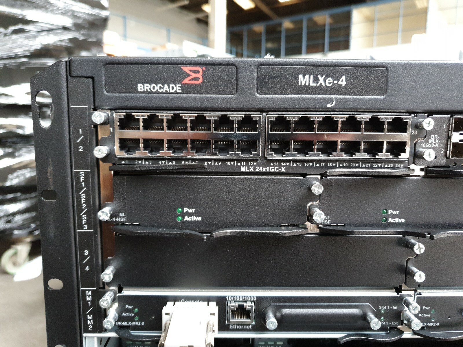 Brocade BR-MLXE-4-MR2-X-AC switch BR-MLX-10GX8-X,MLX24X1GC-X,2X 1800W ...