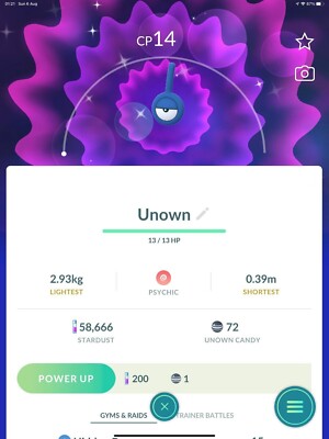 Pokemon Trade Go -- Shiny Unown ! Exclamation mark LeveI 1 | eBay