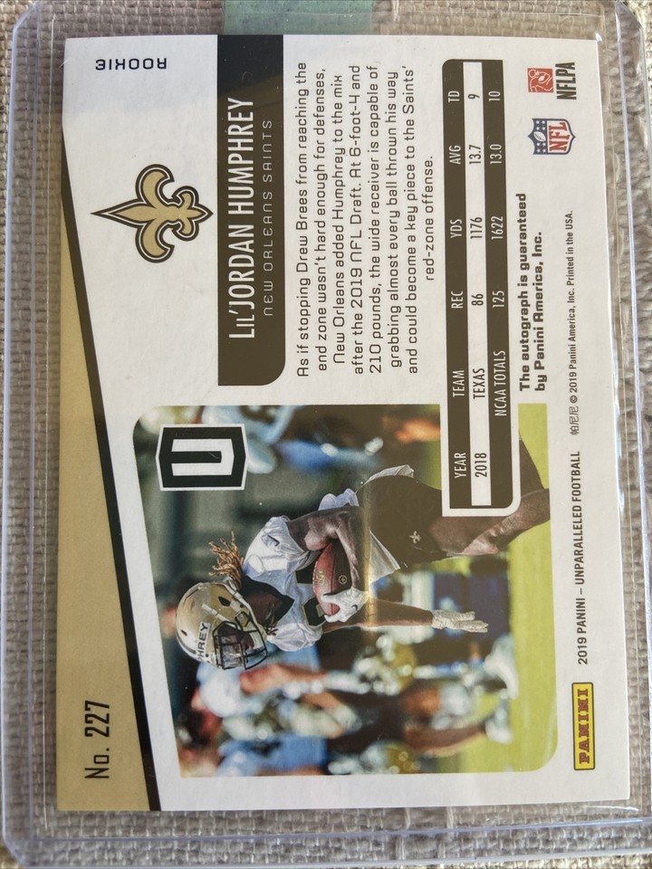 2019 Panini Unparalleled Lil’Jordan Humphrey RC Auto No.227 | eBay
