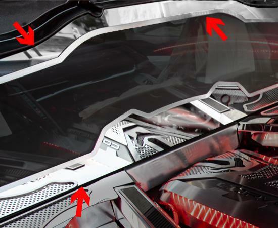 Rear Window Frame 2020-2022 C8 Corvette Polished and Brushed Stainless ...