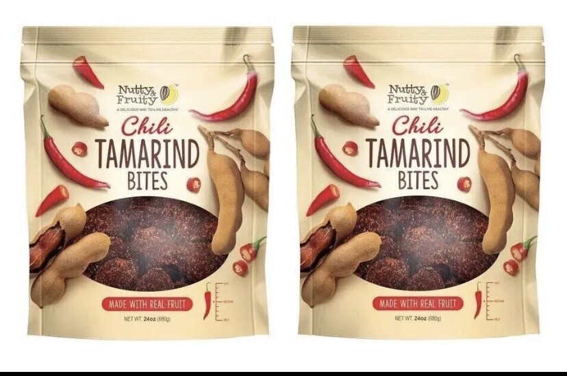 2 PACKS Nutty and Fruity Chili Tamarind Bites, 24 Ounce - REAL FRUIT ...
