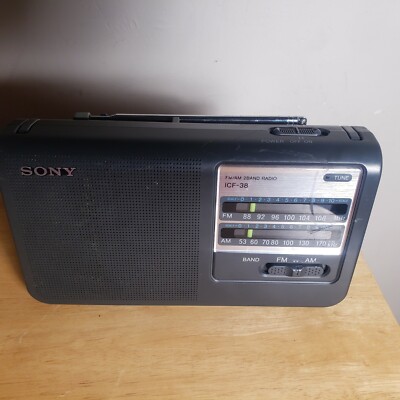 Sony ICF38 Portable AM/FM Radio (Black) | eBay