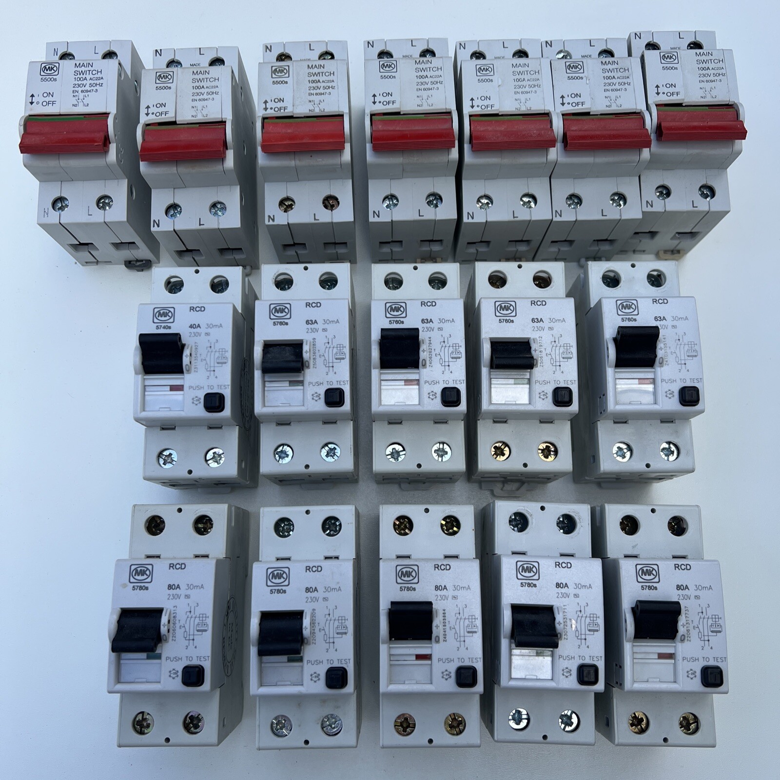 MK RCD main switch 63a Amp 80a 30mA 100a Double Pole Sentry 5760S 5780s ...