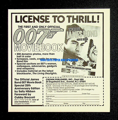 James Bond 007 Movie Book Crown Publishers 1987 Print Magazine Ad ...