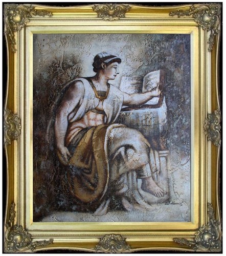 Framed Michelangelo Buonarroti The Erythraean Sibyl Repro, Oil Painting ...