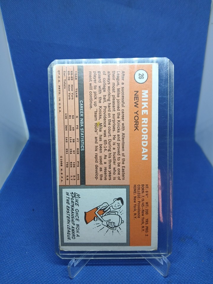 1970-71 Topps Mike Riordan Basketball Card New York Knicks #26 | eBay
