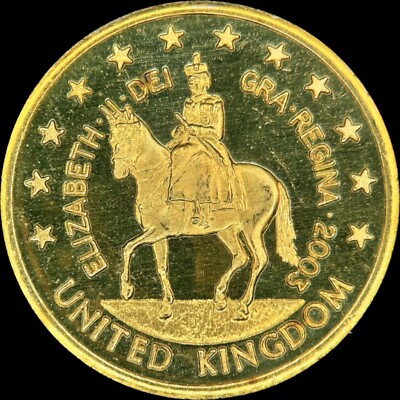 GREAT BRITAIN. 2003, 10 Euro Cent- QEII, Horseback, European Union RARE ...