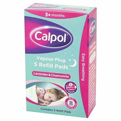 CALPOL VAPOUR PLUG REFILLS LAVENDER CHAMOMILE EASY BREATHING 5 PADS ...