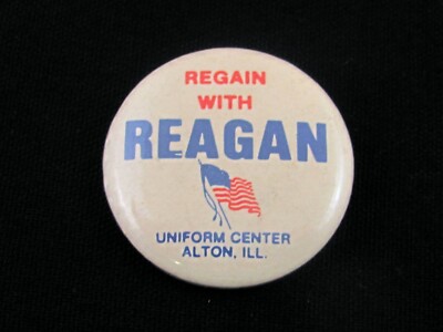 1976 Ronald Reagan for President 1 1/4" Pinback Button Regain with ...