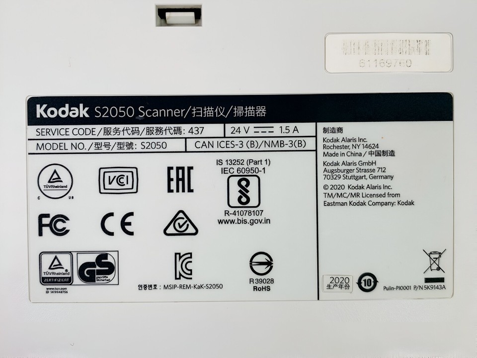 Kodak Alaris S2050 Sheetfed Duplex Color USB Document Scanner w/Bundle ...