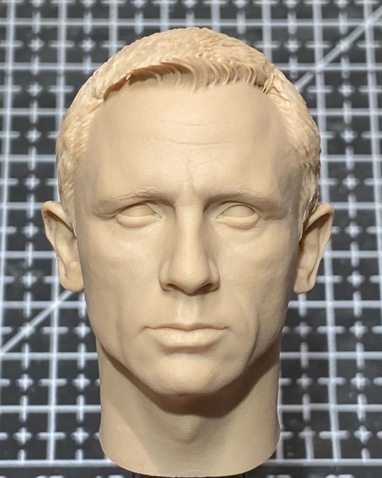 High Quality 1/6 Unpainted Agent Bond Daniel Head Carved Model Fit 12 ...