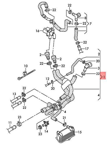 Genuine VW SEAT Sharan Coolant Hose With Non-Return Hose 7N0121156C | eBay