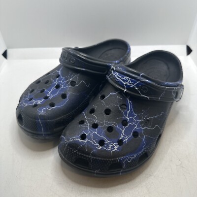 Crocs Comfort Neon Lightning Bolts Womens 7 Mens 5 Slingback Casual GUC ...