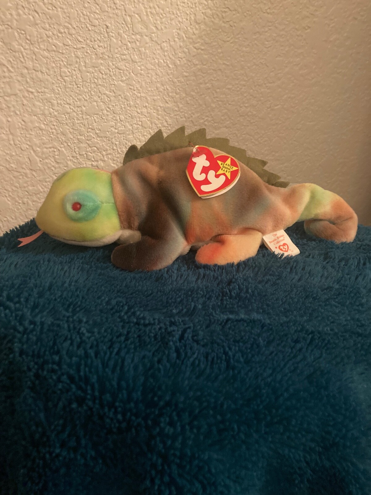 Ty Iggy the Iguana Beanie Baby 1997 Rare with Errors, Pastel Tie Dye | eBay