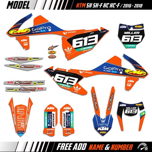 KTM SX SX-F EXC XC-W 125 250 350 450 2016 2017 2018 DECALS GRAPHICS KIT ...