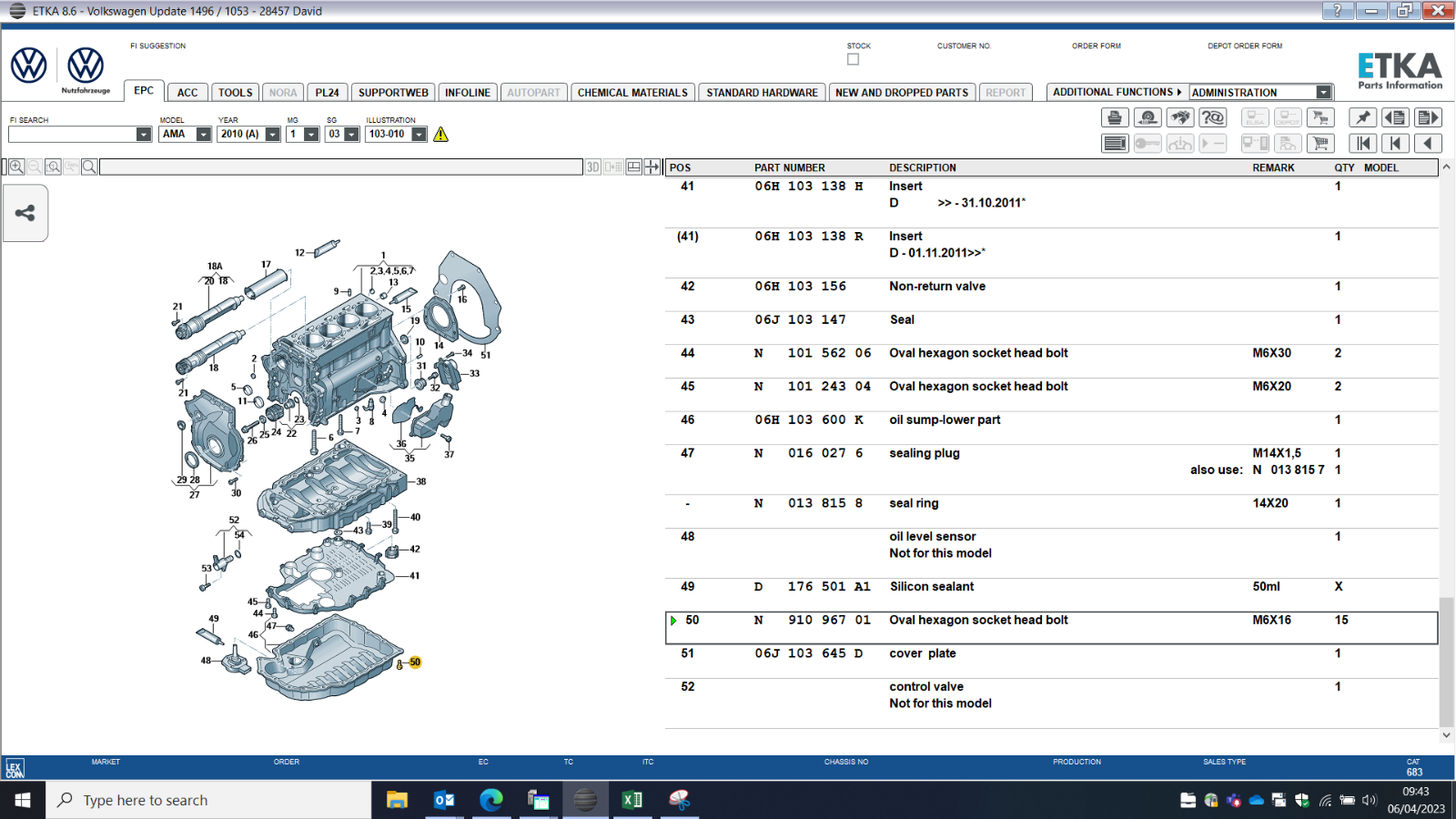 AUDI A1 MK1 Oil Pan Hexagon Bolt N91096701 GENUINE for sale online ...
