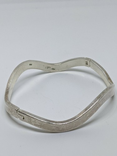 Vintage Sterling Silver 925 Wavy Bangle Bracelet 7" | eBay