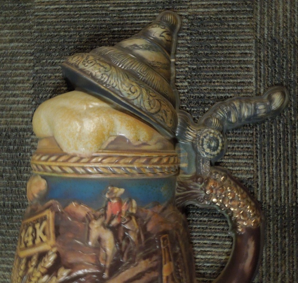 Vintage Hudepohl Gold Vaccuform Beer Mug Stein Sign 22” Tall Nice ...