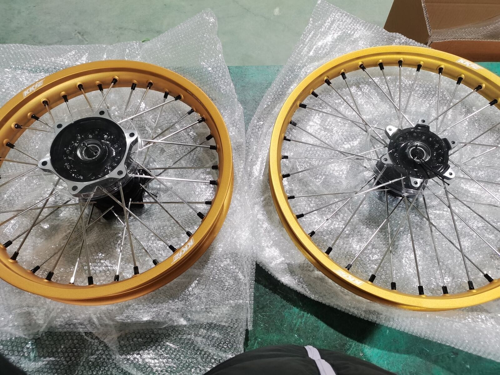 KKE 21/18 Cast Wheels for Yamaha YZ125 YZ250F YZ250F 03-2024 Gold Rim ...